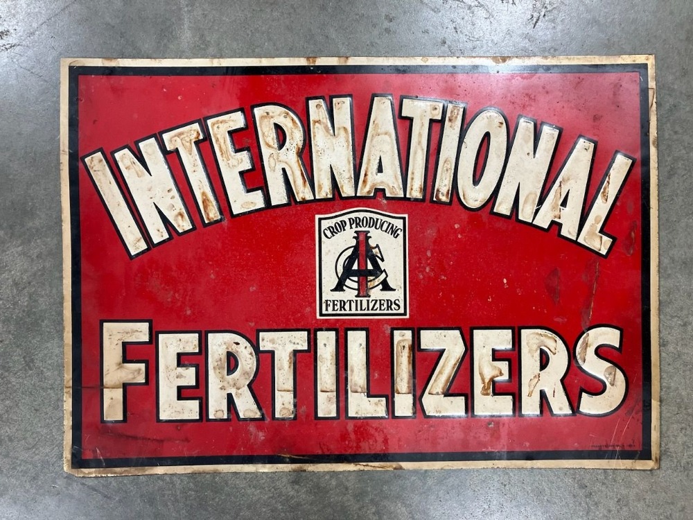 Lot J23-080 - International Fertilizer Embossed Sign | Premier Auction ...